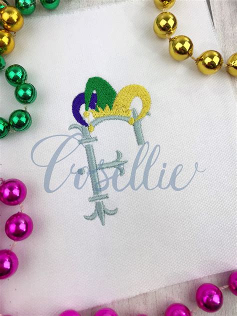 Mini Jester Hat Embroidery Design Mardi Gras Cosellie