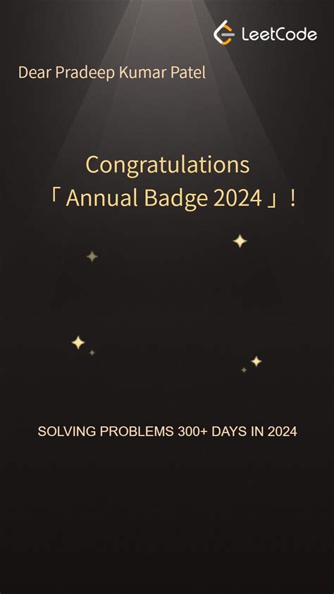 Pradeep Patel On Linkedin Leetcode Achievement Problemsolving Continuouslearning