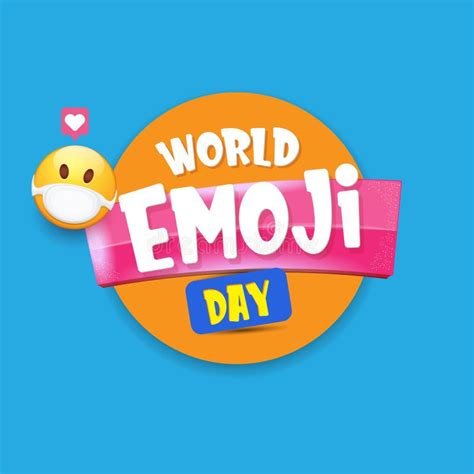 World Emoji Day Greeting Horizontal Banner With Smile Face Emoji