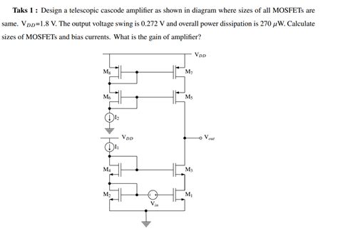 Solved Taks 1 ﻿ Design A Telescopic Cascode Amplifier As