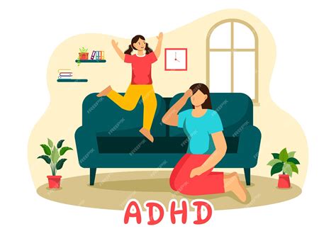 Premium Vector Adhd Or Attention Deficit Hyperactivity Disorder