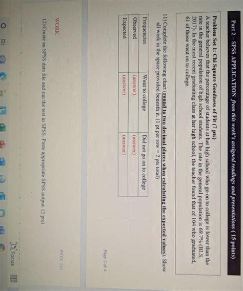 Solved Part 2 SPSS APPLICATION From This Week S Assigned Chegg Com
