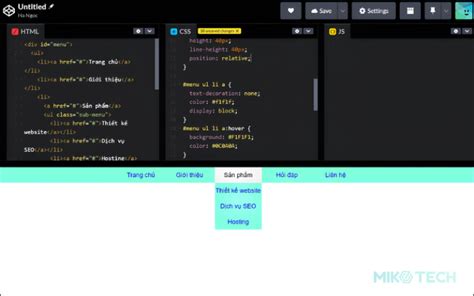 3 bước Tạo Menu Trong HTML CSS kiểu Ngang Dọc đơn giản