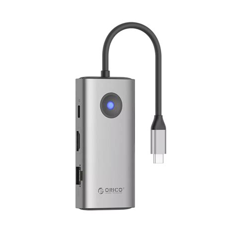 Orico Led Light 6 In 1 Docking Station Versatile Connectivity And 100w Power Delivery