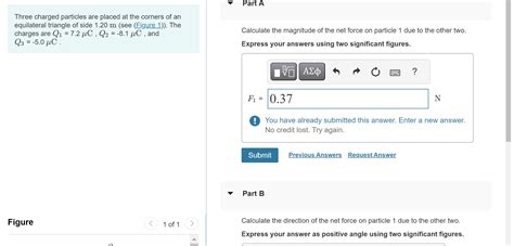 Solved Calculate The Magnitude Of The Net Force On Particle Chegg