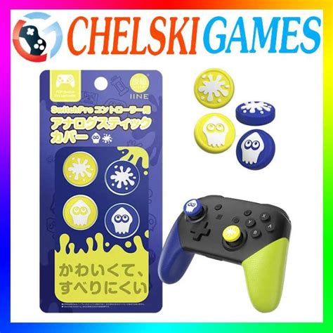 Promo Iine Analog Caps Thumb Grip Splatoon Nintendo Switch Joy Pro