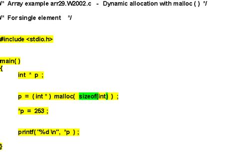 Note 7192 Dynamic Allocation Of Memory Malloc And Calloc Malloc Example 29