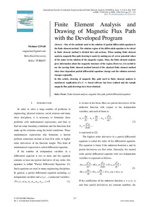 Pdf Finite Element Analysis And Drawing Of Magnetic Flux Path With The Developed Program