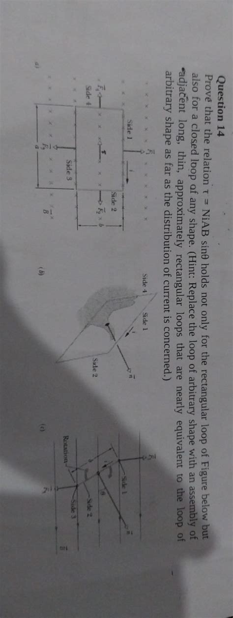 Question 14 Prove That The Relation Taun I A B Sin Theta Holds Not Only