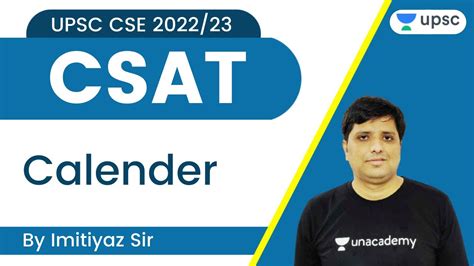 Calender CSAT UPSC CSE Mission IAS Imitiyaz Sir YouTube