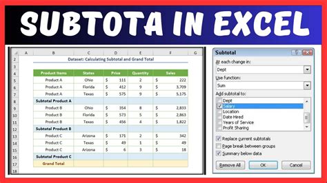 Subtotal In Microsoft Excel In Hindi Youtube