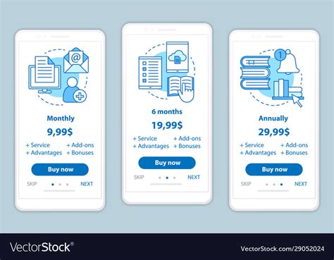 Digital Library Onboarding Mobile App Screens Vector Image