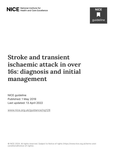 Stroke And Transient Ischaemic Attack In Over 16s Diagnosis And Initial
