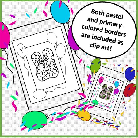 Alphabet Bubble Letter Coloring Pages Balloon Border Etsy
