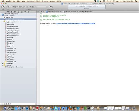 Audio Fingerprinting Echoprint Ios Missing Framework Stack Overflow