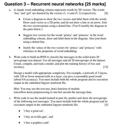 Solved Question 3 Recurrent Neural Networks 25 Marks A