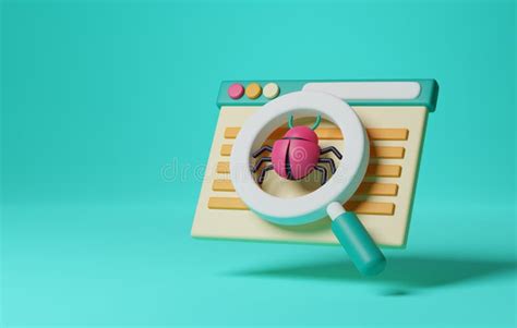 Cyber Sentry 3d Icon Bug Magnifying Glass For Virus Detection And Data Security 3d Render