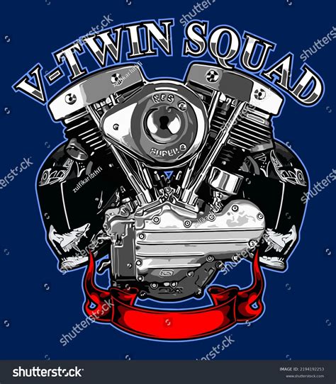 V Twin Vector Template Engine Graphic Stock Vector Royalty Free 2194192253 Shutterstock