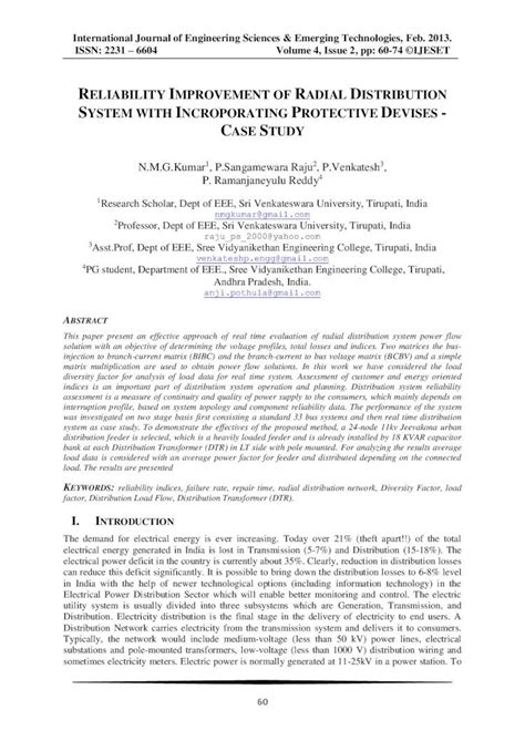Pdf Reliability Improvement Of Radial Distribution · Pdf File33kv Substation Branches Further