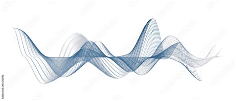 Blue Abstract Wireframe Sound Waves Visualization Of Frequency Signals Audio Wavelengths