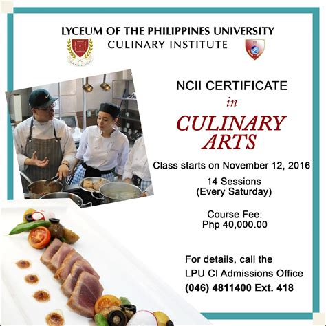 Ncii Official Culinary Institute Lpu Cavite