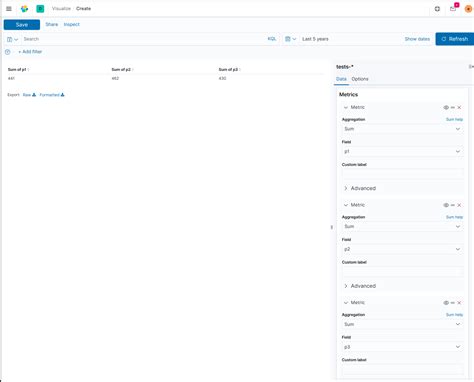 rendering several fields aggregations in one visualisation kibana