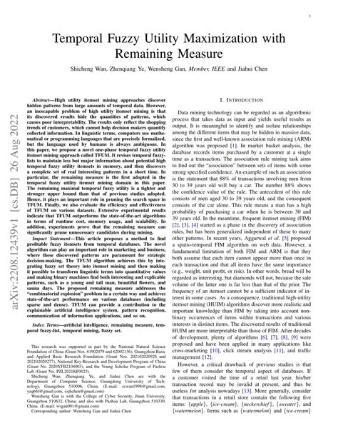 Pdf Temporal Fuzzy Utility Maximization With Remaining Measure