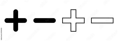Plus And Minus Icon Vector For Web And Mobile App Plus Sign And Symbol Add Plus Icon Stock