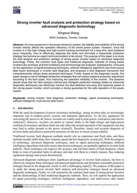pdf strong inverter fault analysis and protection strategy based on
