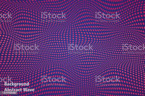 추상적 인 현대 물결 모양의 점 스타일 블루 바이올렛 라이트 네온 효과 미래 지향적 인 벽지 배경 0명에 대한 스톡 벡터 아트 및 기타 이미지 Istock