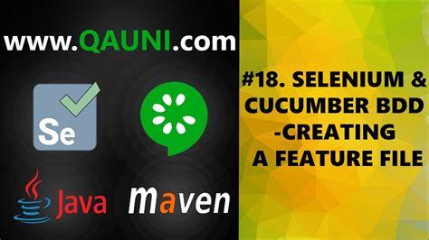 Selenium And Cucumber Bdd Tutorial 1832 Creating A Feature File Youtube