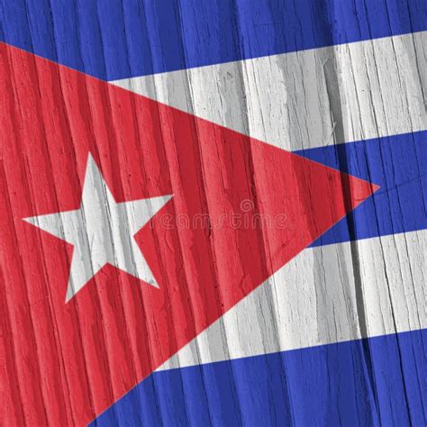 Fragment Of Cuban Flag On A Dry Wooden Surface Bright Square Fragment Of Cuban Flag On A Dry Wooden Surface Bright Square