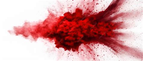 Premium Photo Red Powder Explosion On White Background