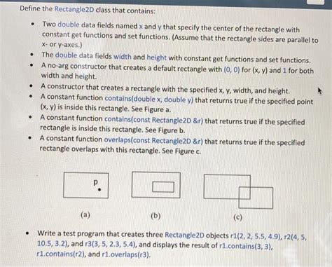Solved Define The Rectangle2d Class That Contains Two
