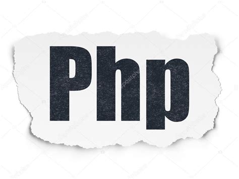 Programmierkonzept Php Auf Zerrissenem Papierhintergrund Stockfoto