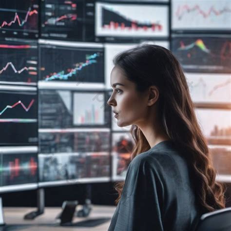 A Woman In A Suit Stands Front Of Bar Graph Photo Free Download Pikbest