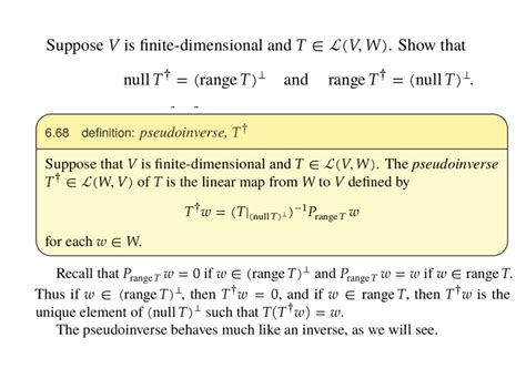 solved suppose v ﻿is finite dimensional and tinl v w ﻿show