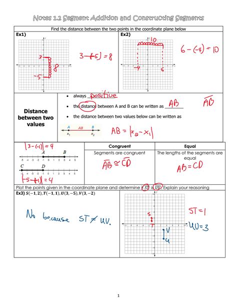 Solution Geometry Notes Unit 1 2 Segment Addition And Constructing