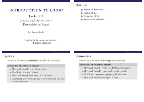 Logicsemantics Syntax