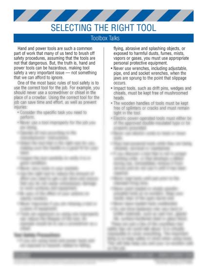 Tool Safety Selection