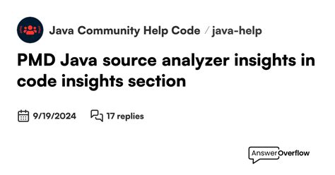 Pmd Java Source Analyzer Insights In Code Insights Section Java