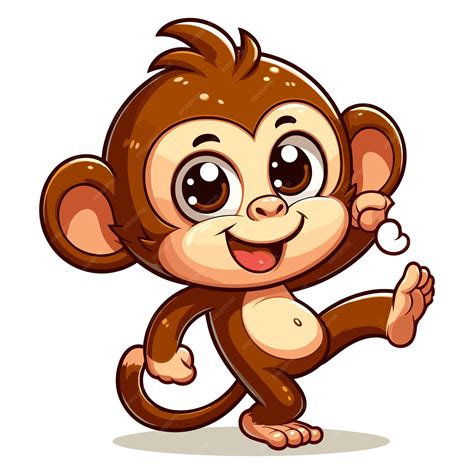 Dibujos Animados Mono Travieso Aislado Contra Una Ilustración Vectorial