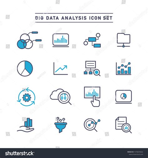 big data analysis icon set stock vector royalty free 1570695022