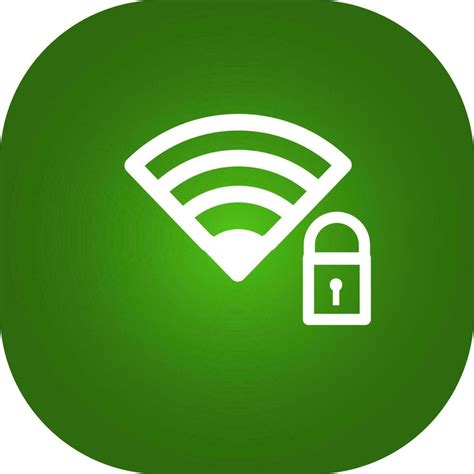 White Wifi Lock Icon Or Symbol On Square Green Background Vector Art At Vecteezy