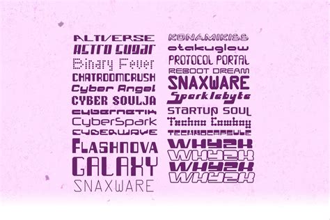 Y2k Font Bundle 25 Aesthetic Fonts From The Early 2000s For Retro