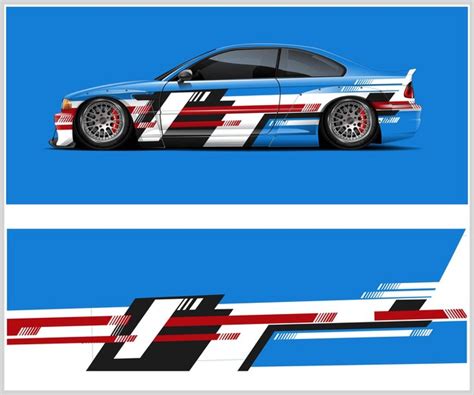 랩 디자인의 레이싱 스포츠카 프리미엄 벡터