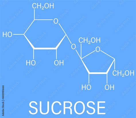 Sucrose Sugar Molecule Also Known As Table Sugar Cane Sugar Or Beet
