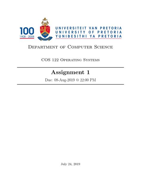 assignment 1 cos 122 university of pretoria download free pdf