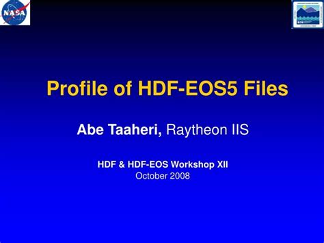 ppt profile of hdf eos5 files powerpoint presentation free download