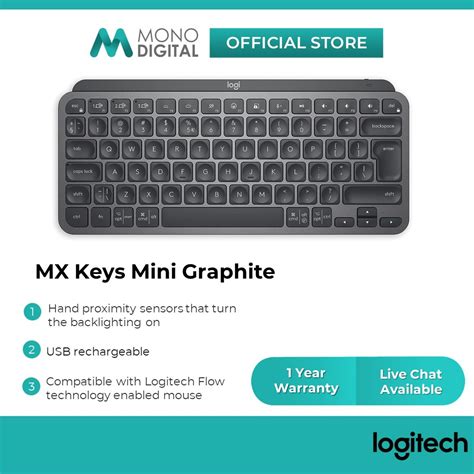 Logitech Mx Keys Mini Wireless Bluetooth Illuminated Keyboard Compact Connect Up To 3 Devices